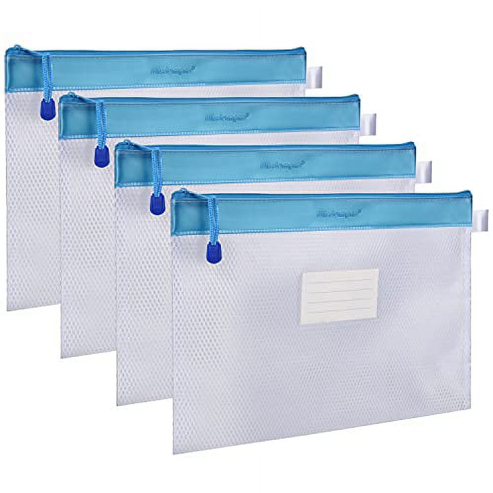 Zipper File Bag, Wisdompro 4 Packs Letter Size Receipt Organizer Paper ...