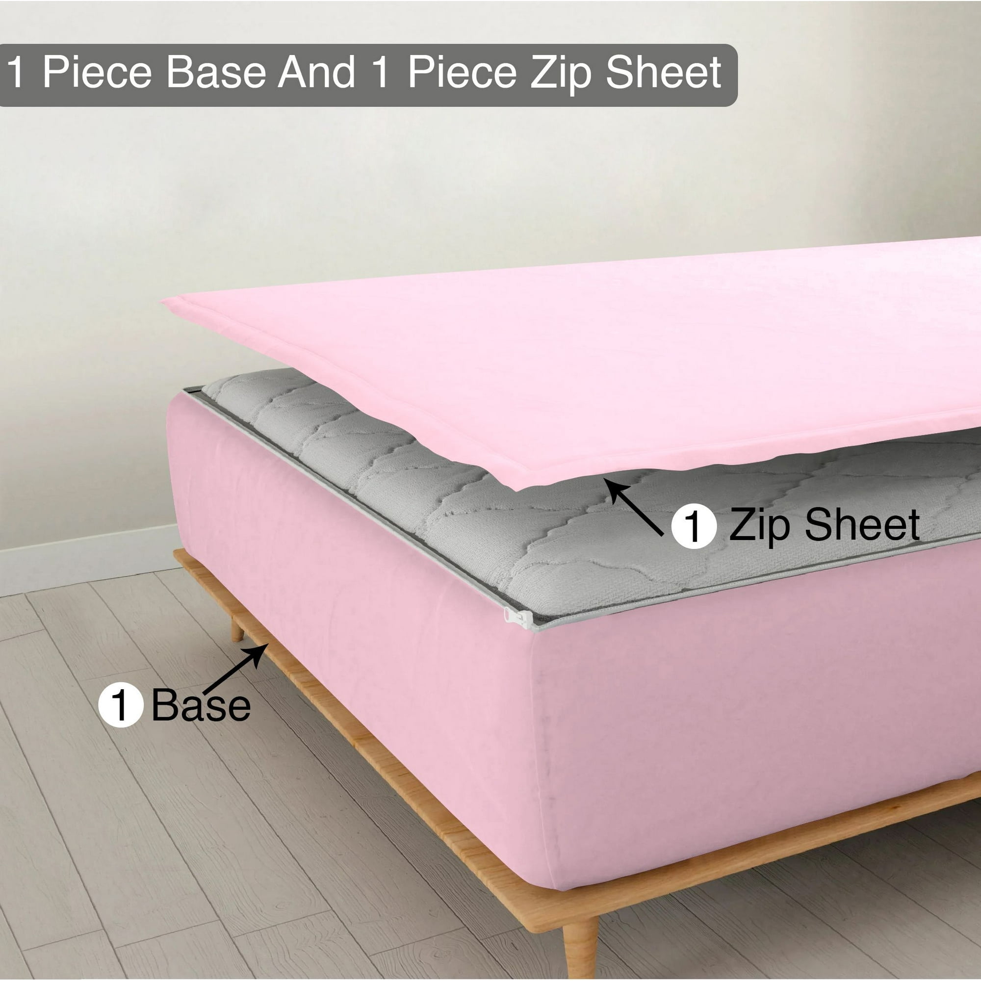 Zipper Fitted Sheet, Twin XL Size 39x80) - Includes (1 Fitted Sheet ...