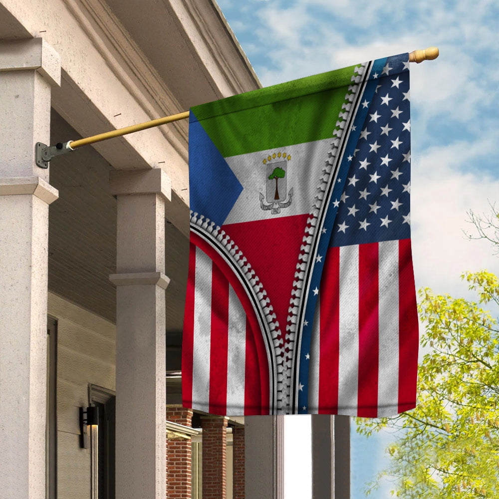 Zipper Flag American Show Equatorial Guinean Flag USA Equatorial Guinea ...