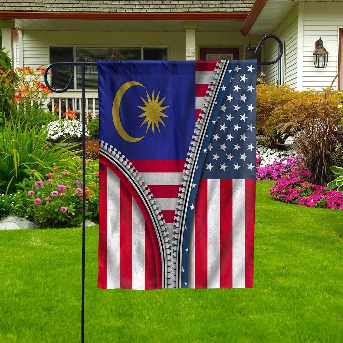 Zipper Flag American Show Malaysian Flag USA Malaysia Patriotic Root ...