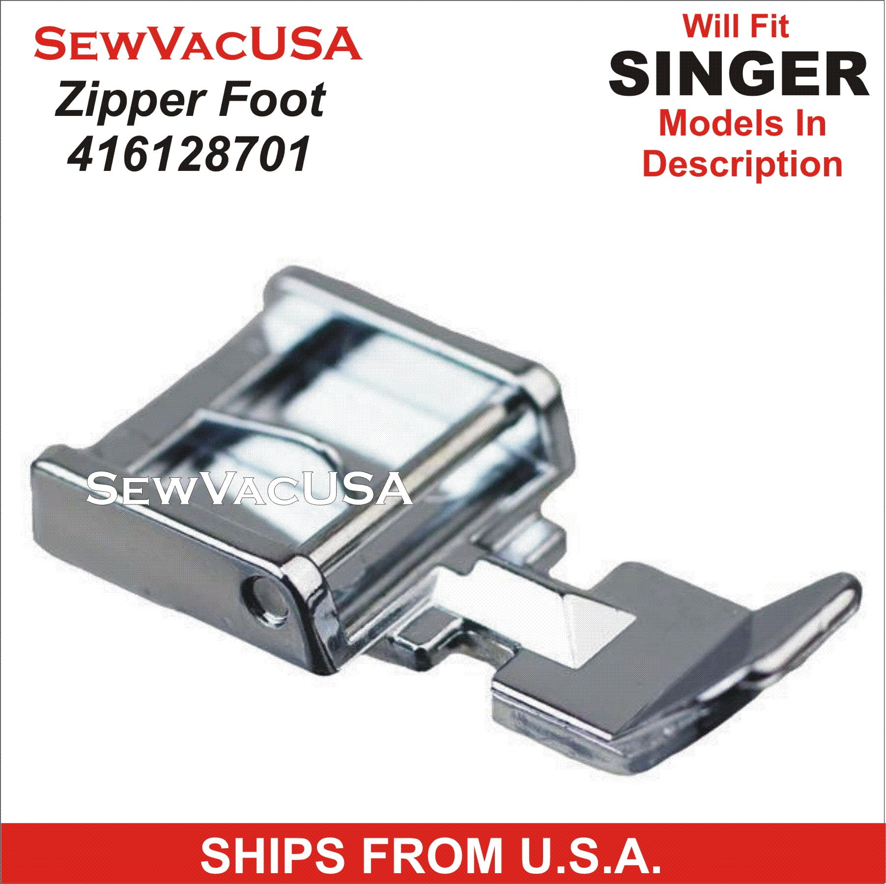 Zipper Foot 416128701 Fits Singer Tradition Models In Description ...