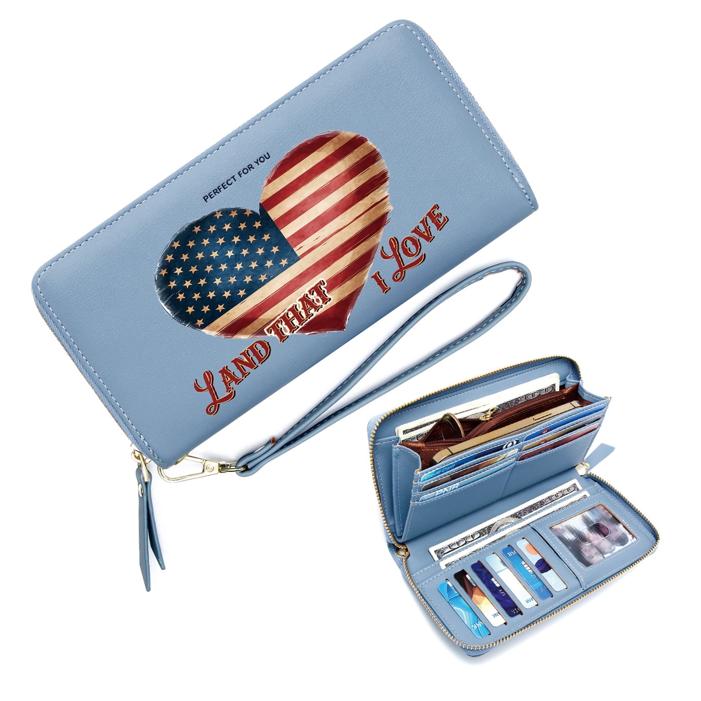 Zipper Lady Credit Card Case Wallet Personalized Wallet for Women Love ...