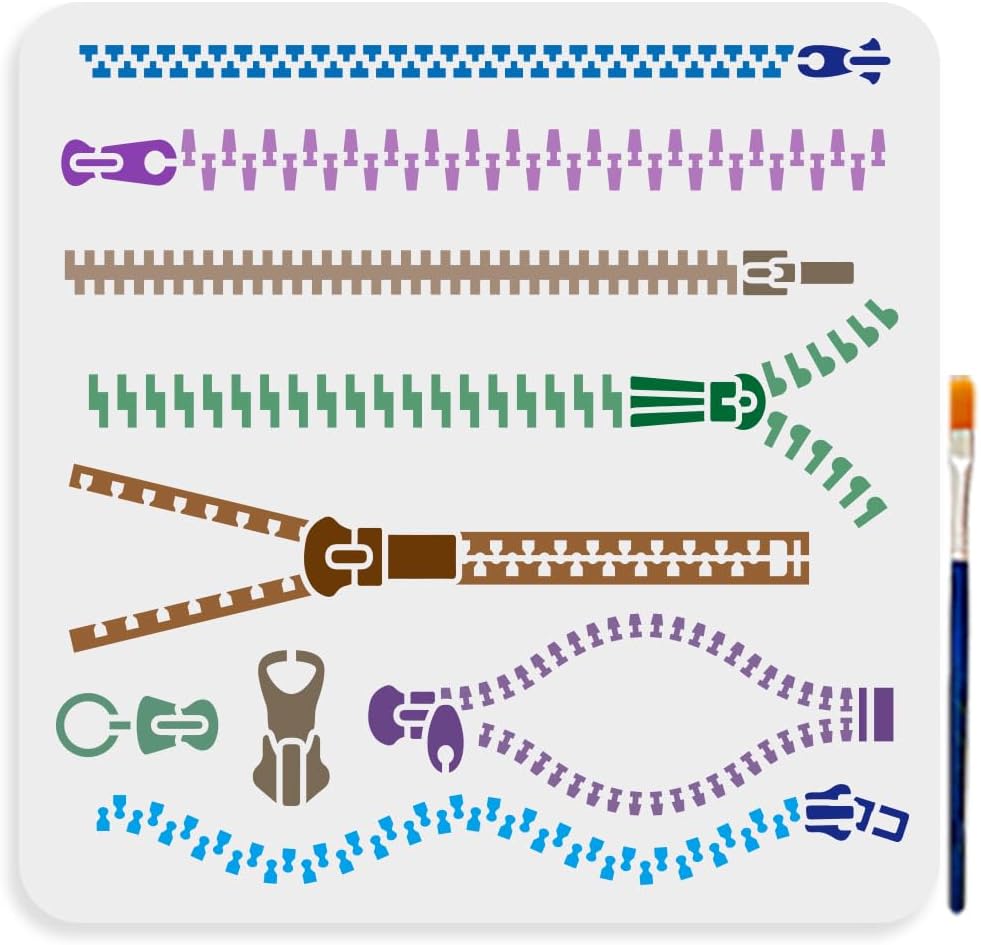 Zipper Painting Template 11.8x11.8inches Multiple Reusable Zipper ...