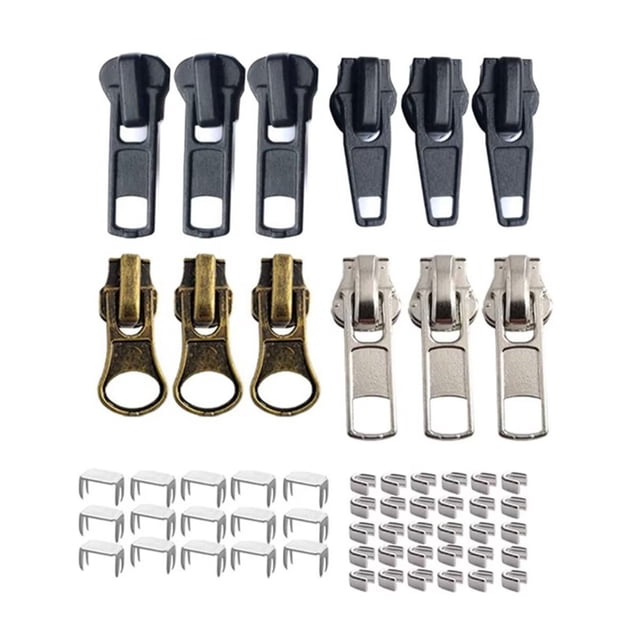 Zipper Pull 12 Pcs, Replacement Zipper Slider,Zipper Repair Kit #5, Fix ...