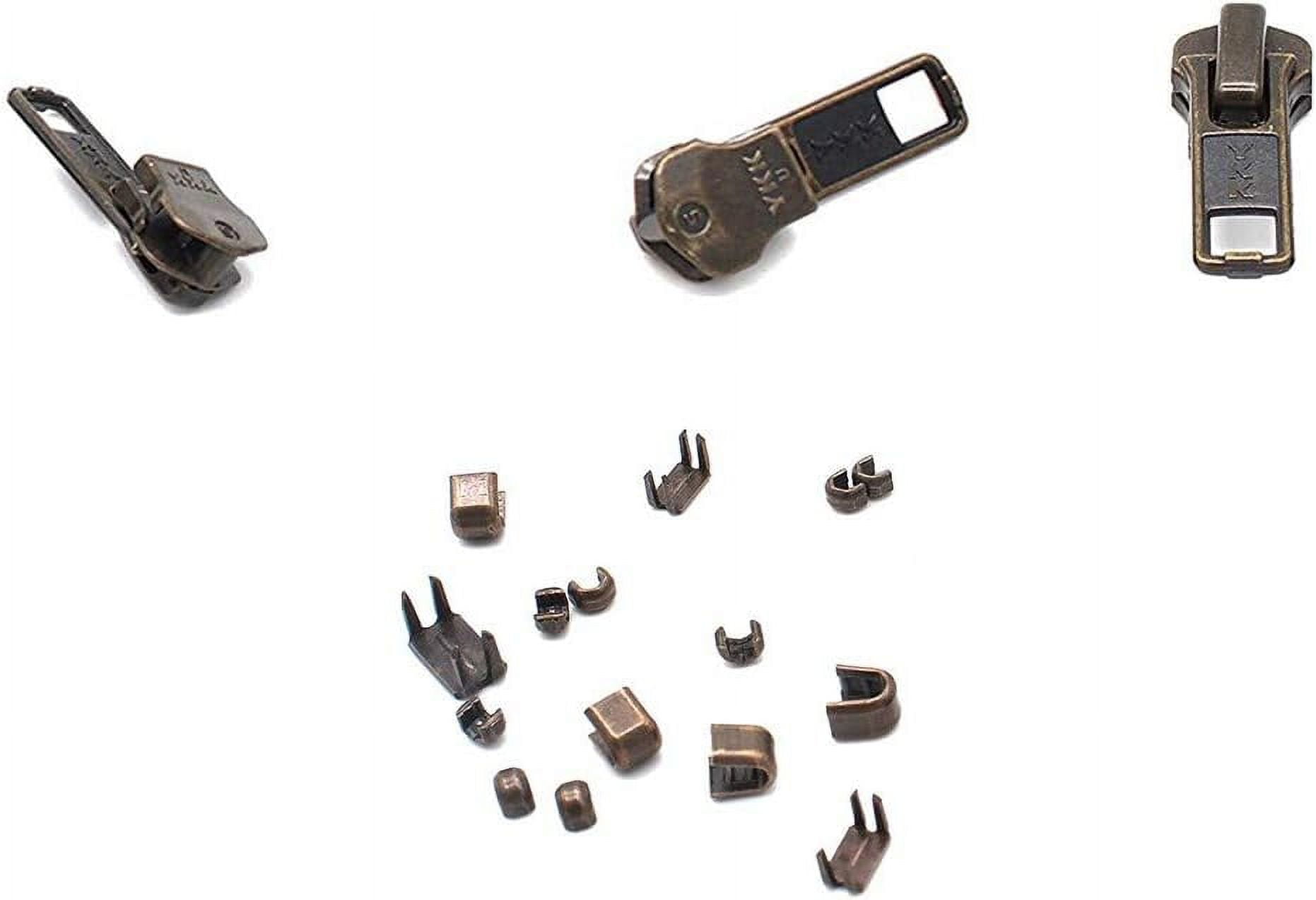 Zipper Repair Kit - #5 YKK Antique Brass Auto Lock Sliders - 5 Sliders ...