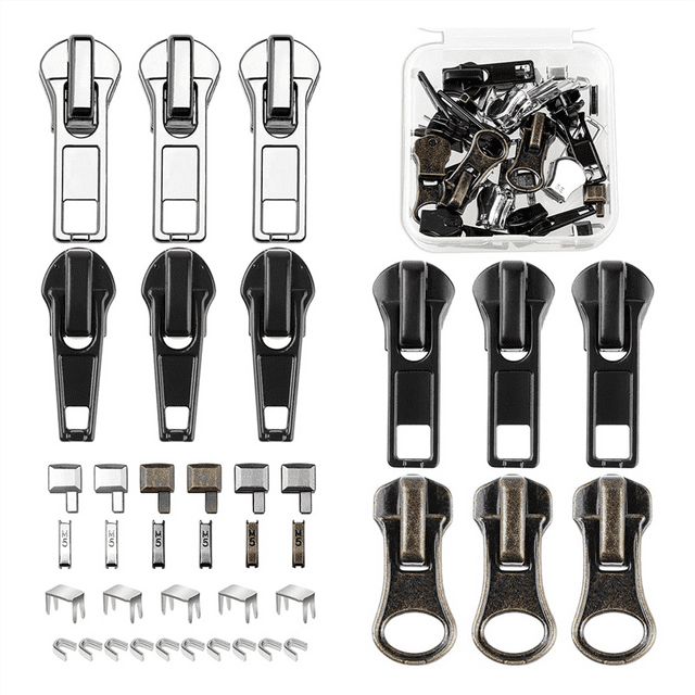 Zipper Repair Kit, 5 Zipper Replacement Slider Kit, Zippers Pull Zip ...