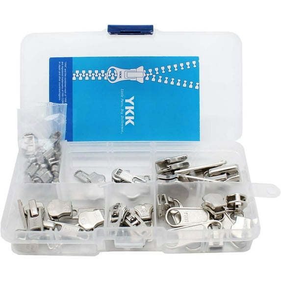Zipper Repair Kit Solution Metal YKK Assorted Aluminum Slider Easy Container Storage Sets of #3 ...