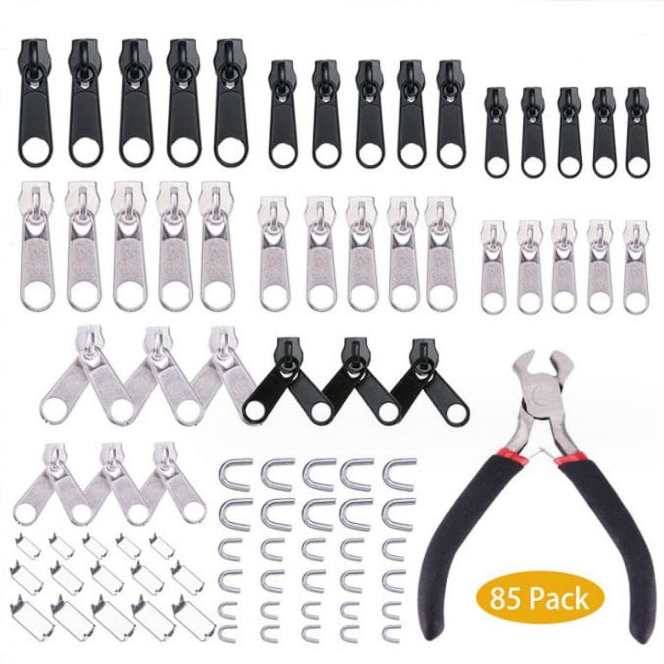 Zipper Replacement Parts Kit Metal Repair Puller Zip Fixer Plier Tool ...