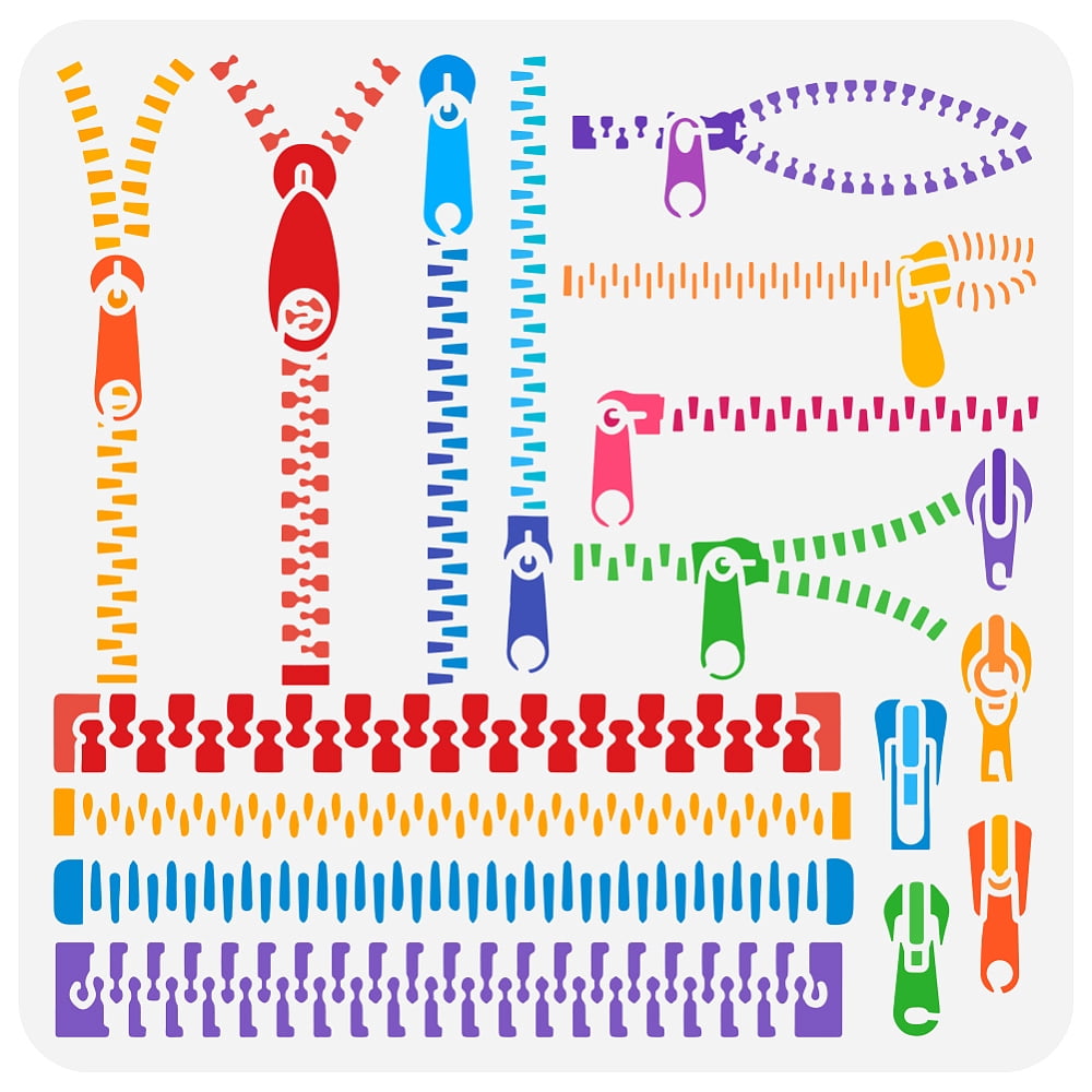 Zipper Stencil for Painting 11.8x11.8 inch Reusable Zipper Pull Stencil ...