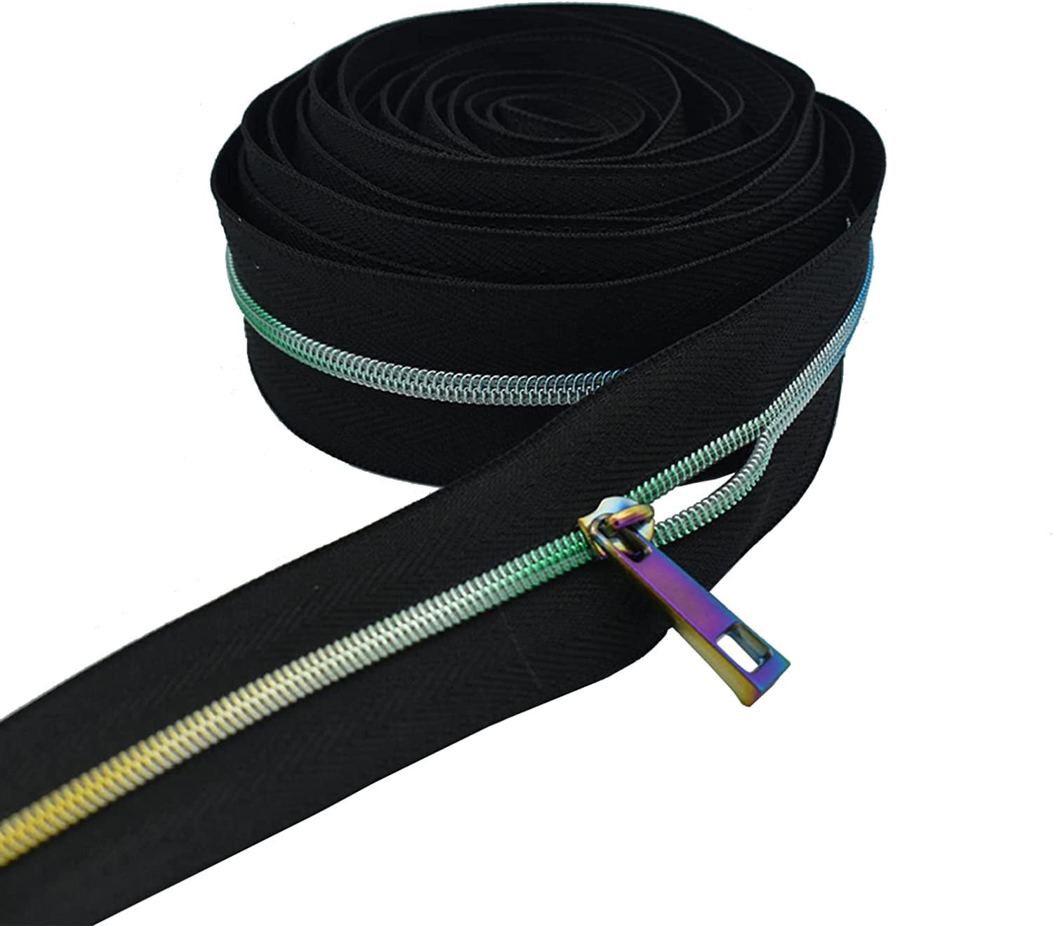 Zipper Tape Nylon Coil Zipper #3 Rainbow Tooth Zipper with Zipper ...