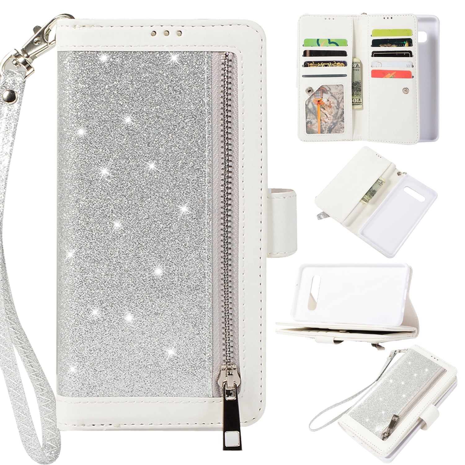 Zipper Wallet Case for Samsung Galaxy S10E S10e Phone, Allytech Bling ...