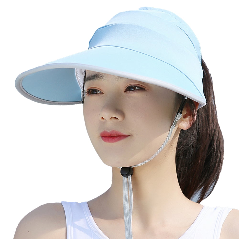 Zipper wide brimmed folding sunhat UV blocking neck cap Summer outdoor ...