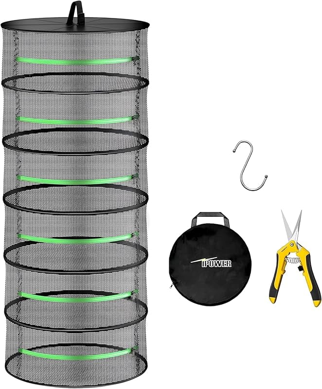 Zippered 6 Layer 24" Herb Drying Rack with Garden Pruning Shear and ...