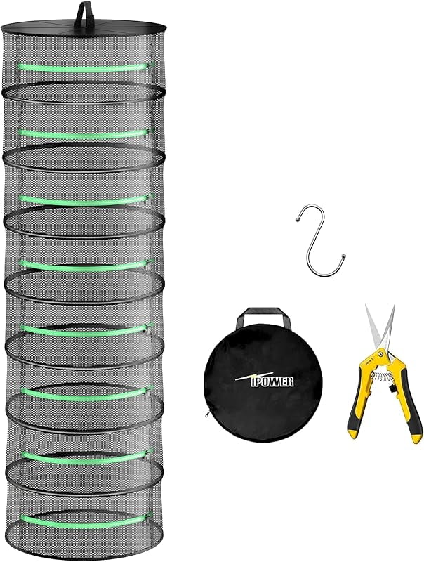 Zippered 8 Layer 24" Herb Drying Rack with Garden Pruning Shear and ...