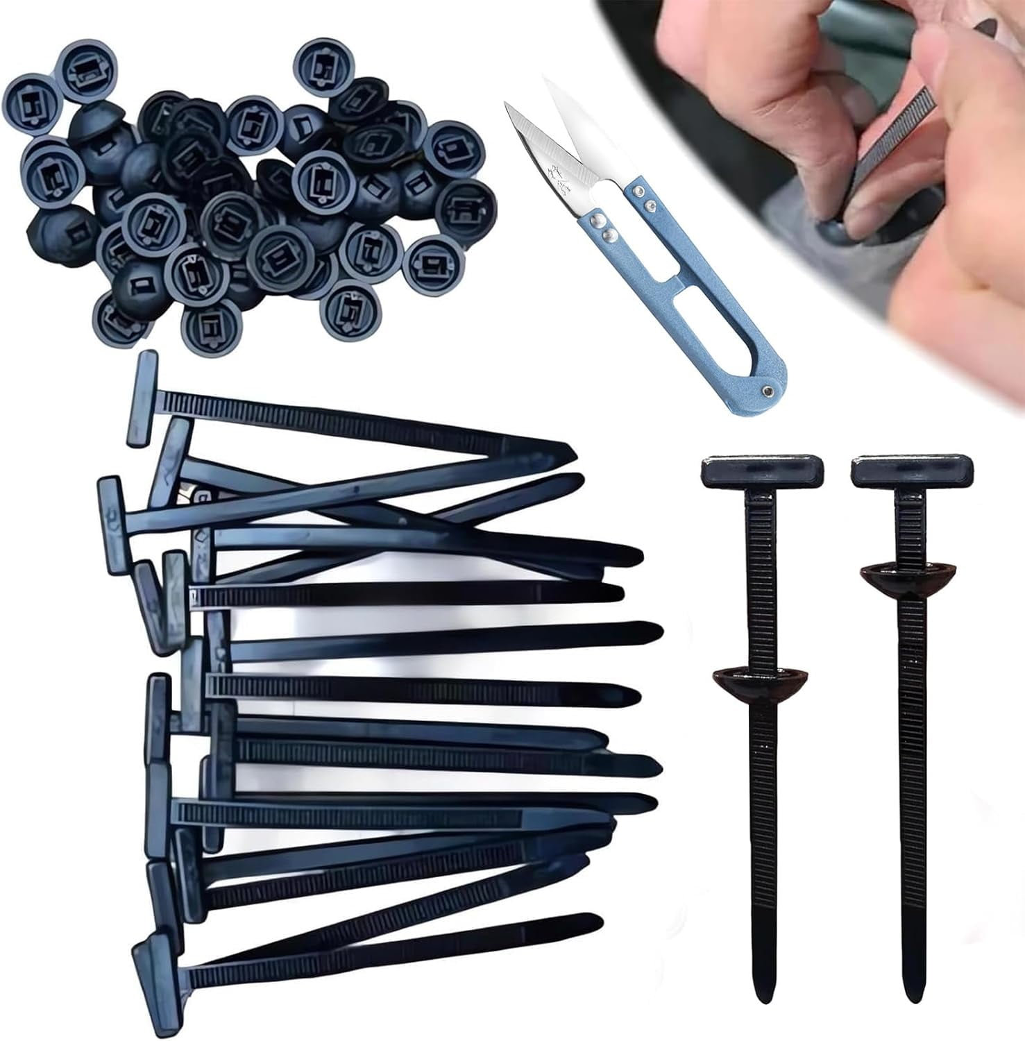 Zippered Clips, 20/40/100PCS Zippered Clips Zip Ties, Nylon Universal ...