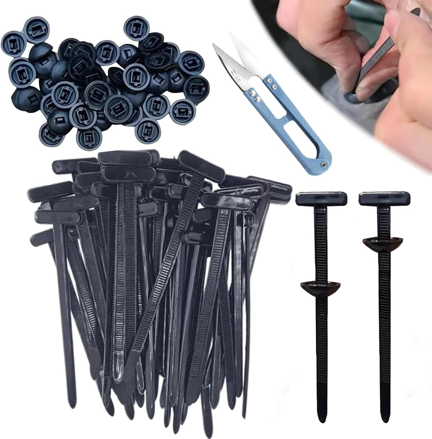 Zippered Clips, 20/40/100PCS Zippered Clips Zip Ties, Nylon Universal ...