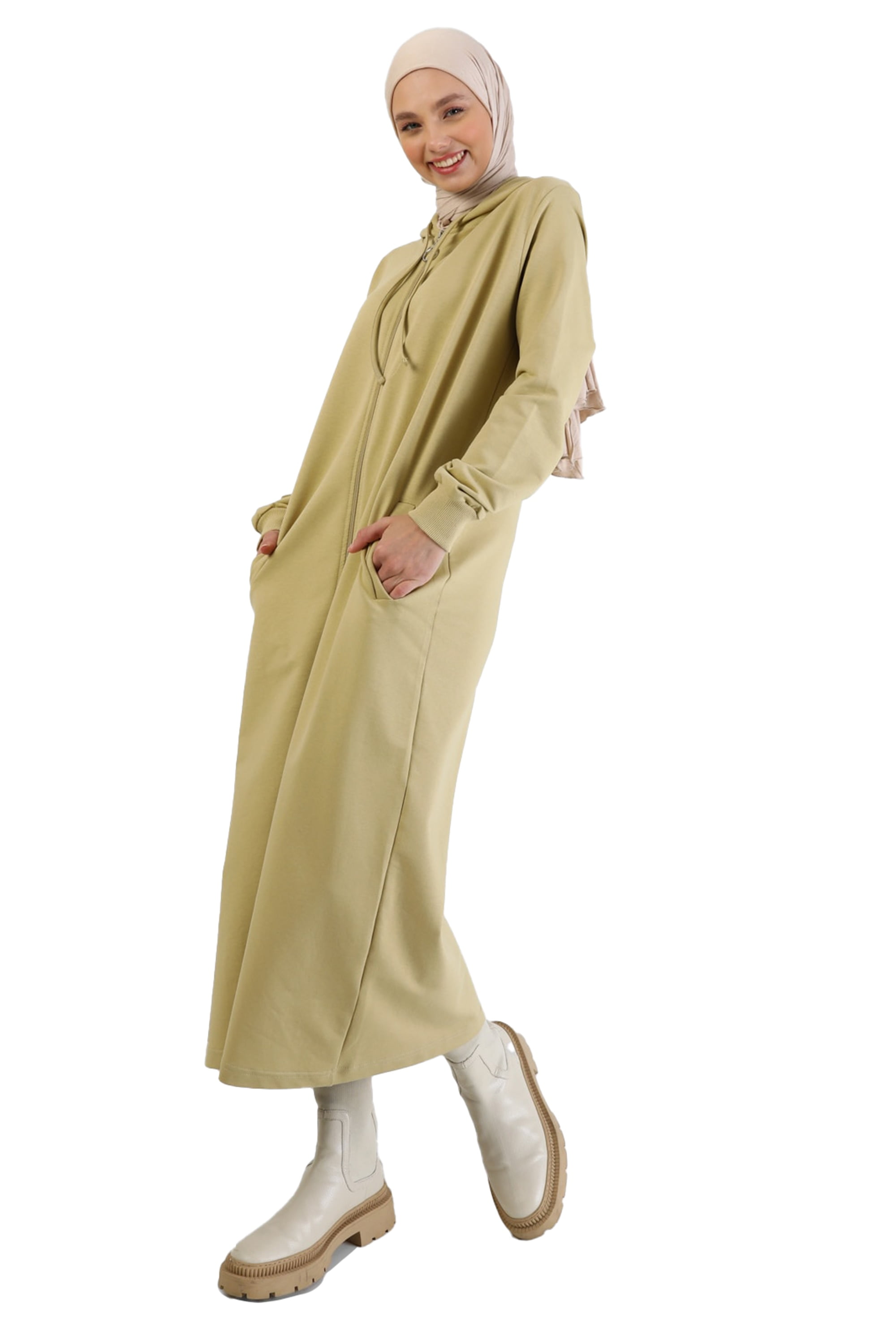 Zippered Long Sports Cape Olive Green Coat - Walmart.com