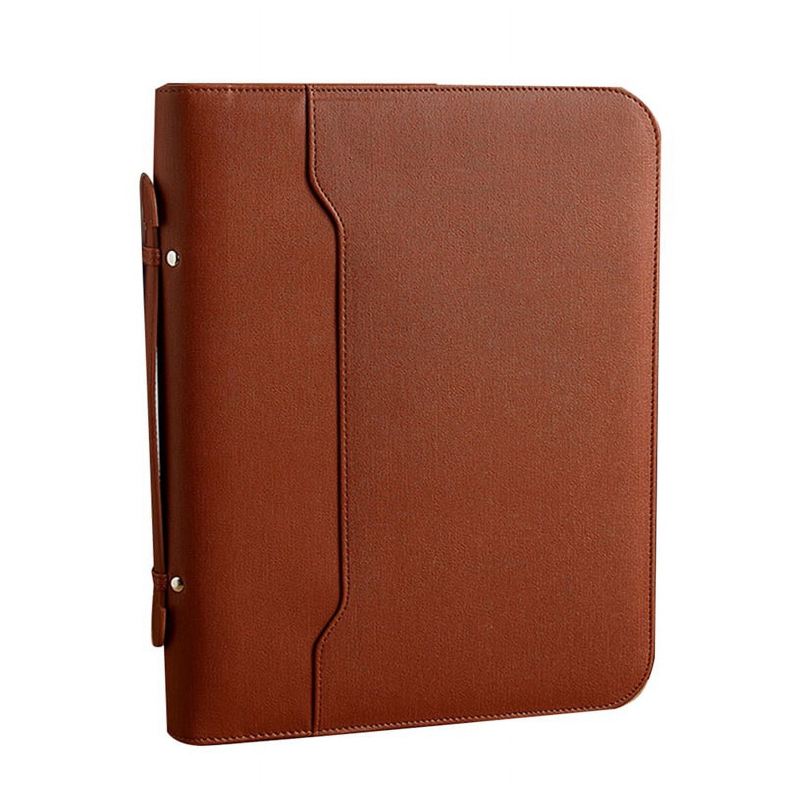 Zippered Portfolio Organizer, Leather Padfolio Binder, Professional ...