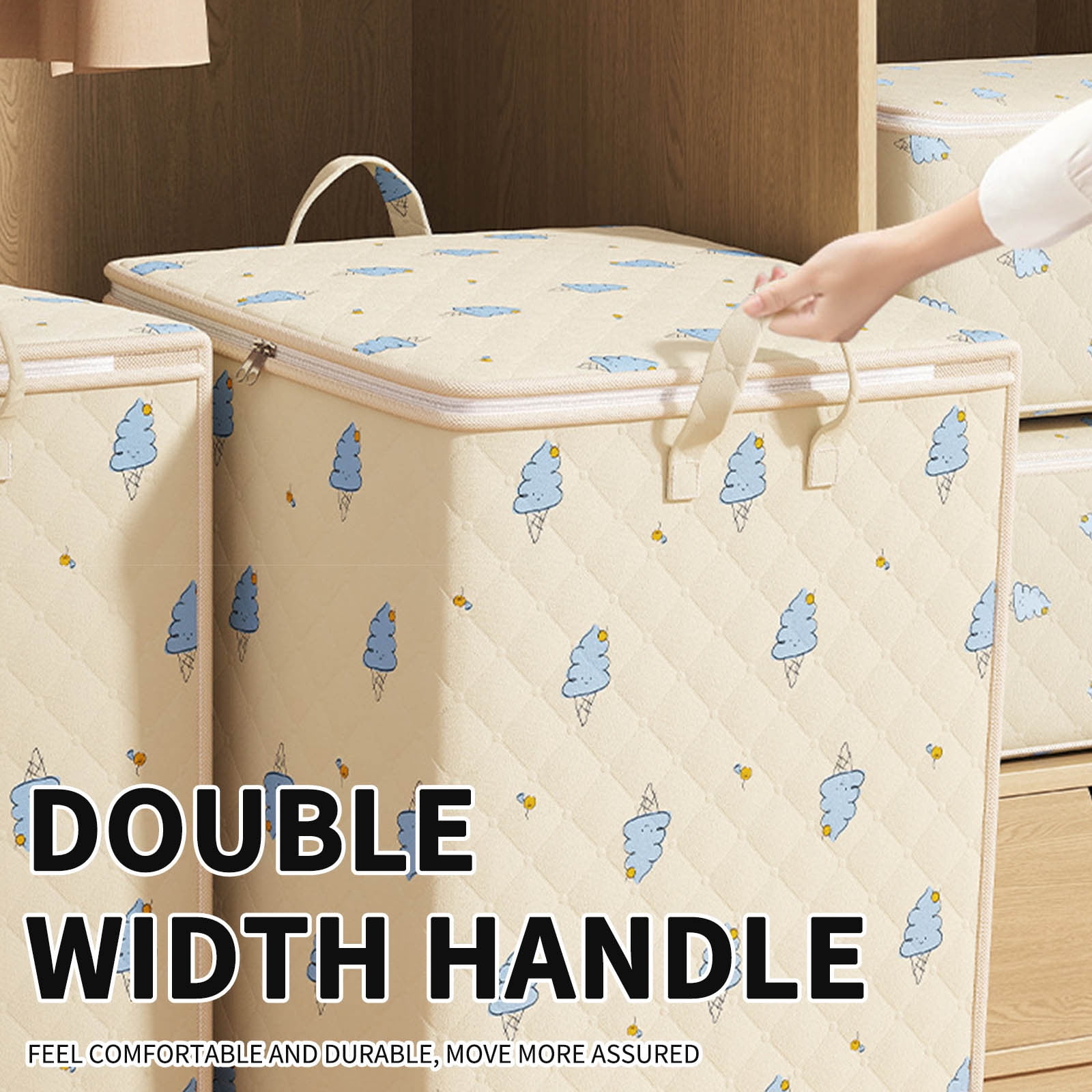 Zippered Storage Bags Plastic Clothes Containers Fabric Blanket ...