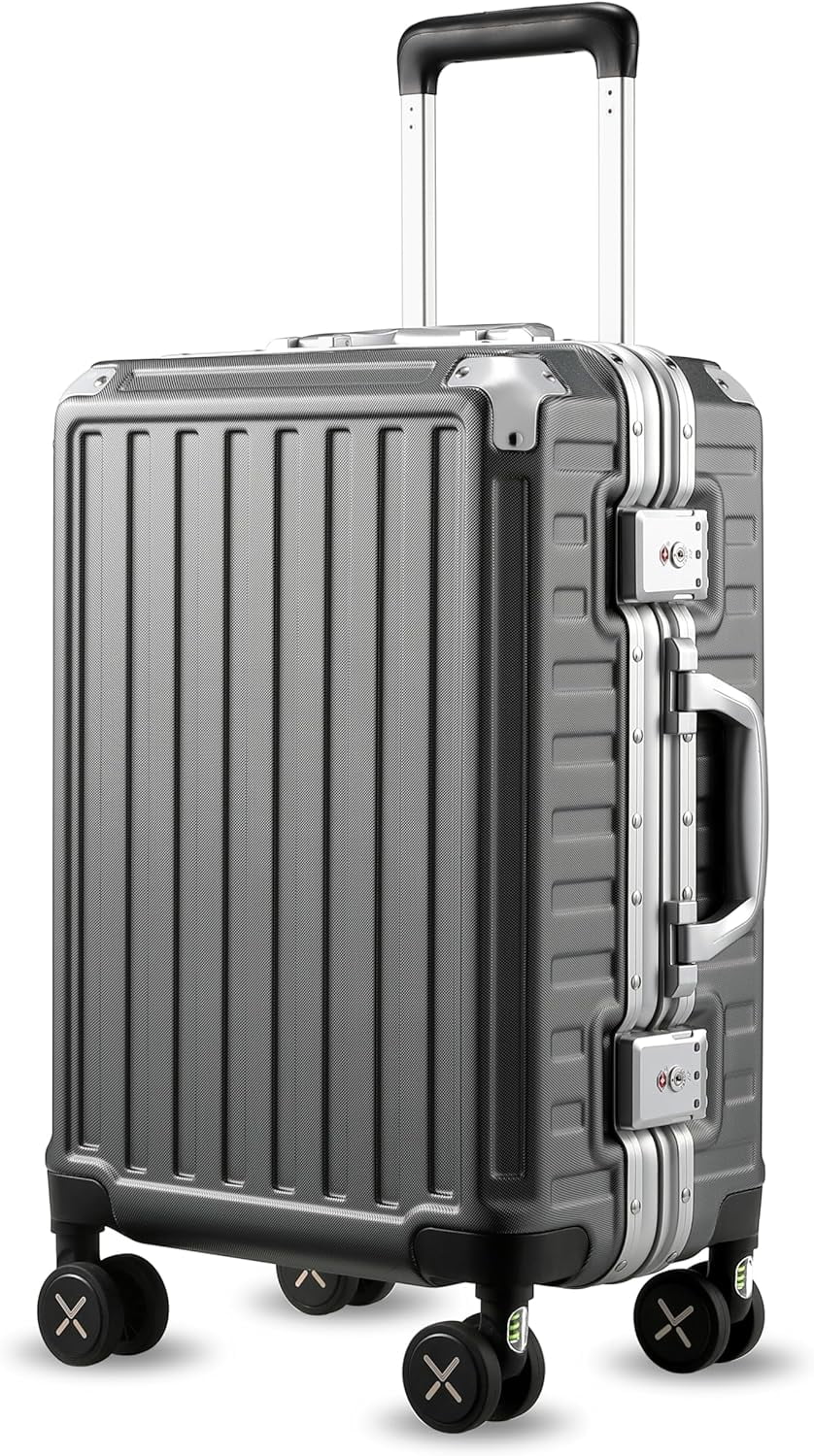 Zipperless Luggage with Spinner Wheels, Polycarbonate Aluminum Hard ...