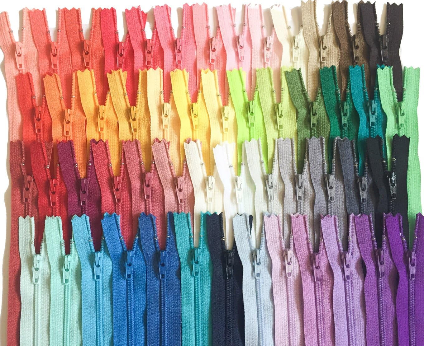 Zippers Assorted Colors Pack 14 Inch Number 3 Nylon Coil Set Of 110 ...