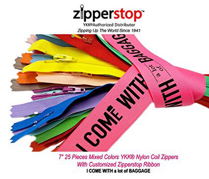 Zipperstop Wholesale Ykkâ®- 7" 25 Pieces Mixed Colors Nylon Coil ...