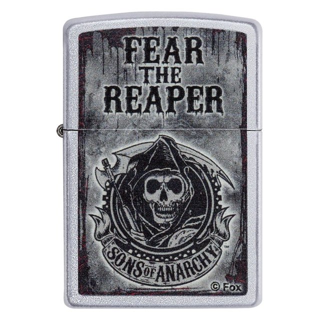 Zippo 28502 - Sons of Anarchy Fear The Reaper Satin Chrome Lighter - Walmart.com