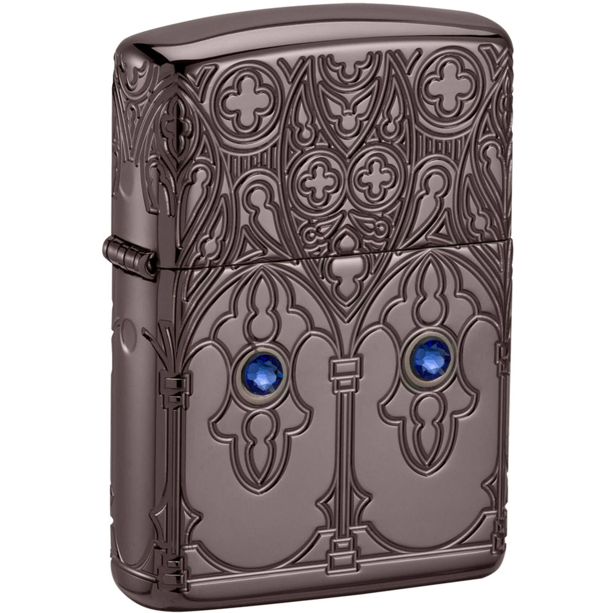 Zippo 46753 Gothic Window Design Black Ice Metal Pocket Lighter ...