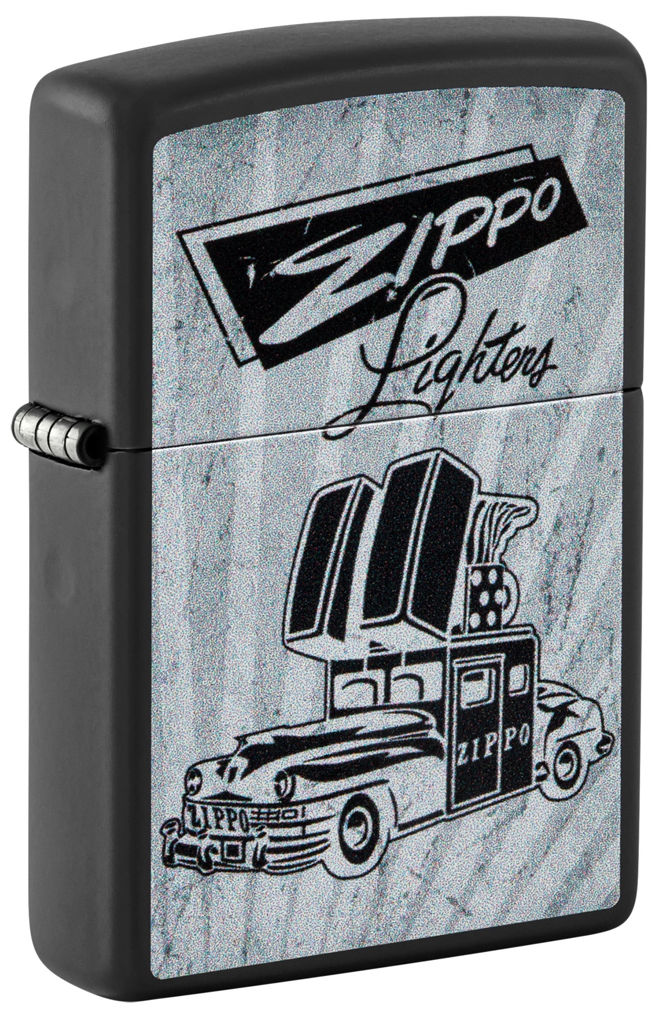 Zippo 48572 Car Design Black Matte Metal Finish Windproof Lighter - Walmart.com