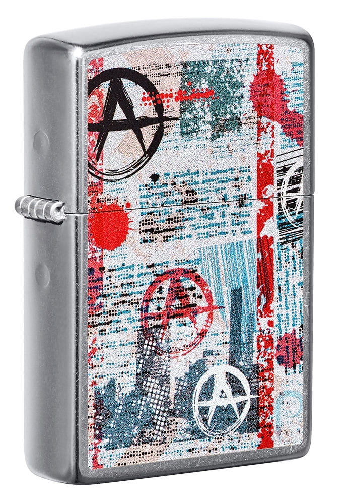 Zippo Anarchy Street Art Design Street Chrome Pocket Lighter - Walmart.com