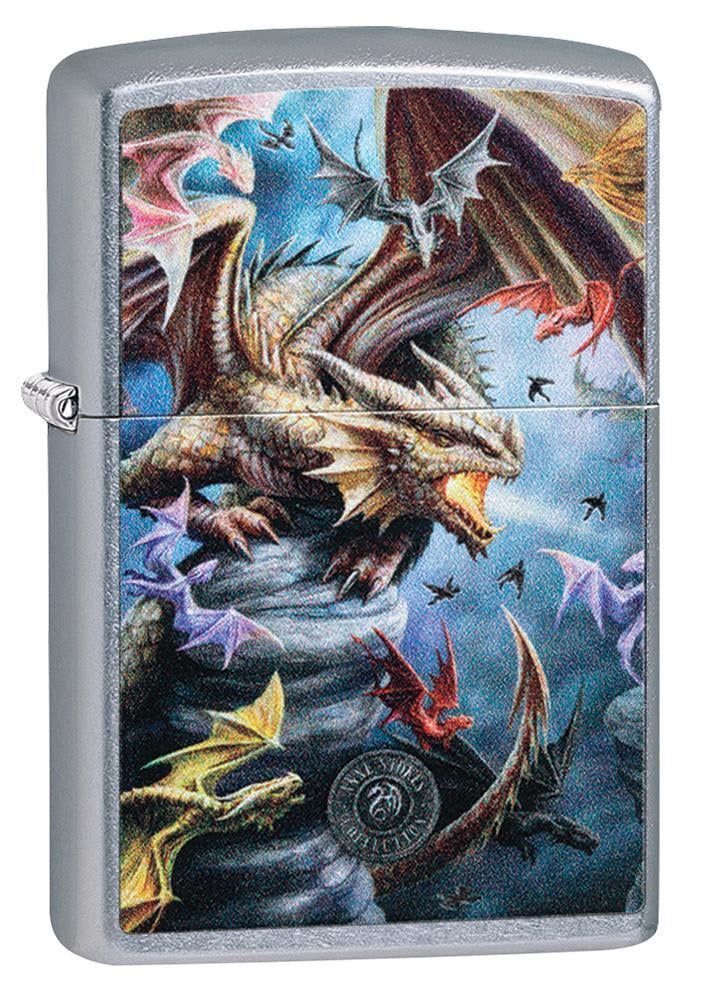 Zippo Anne Stokes Colorful Dragons Street Chrome Pocket Lighter - Walmart.com