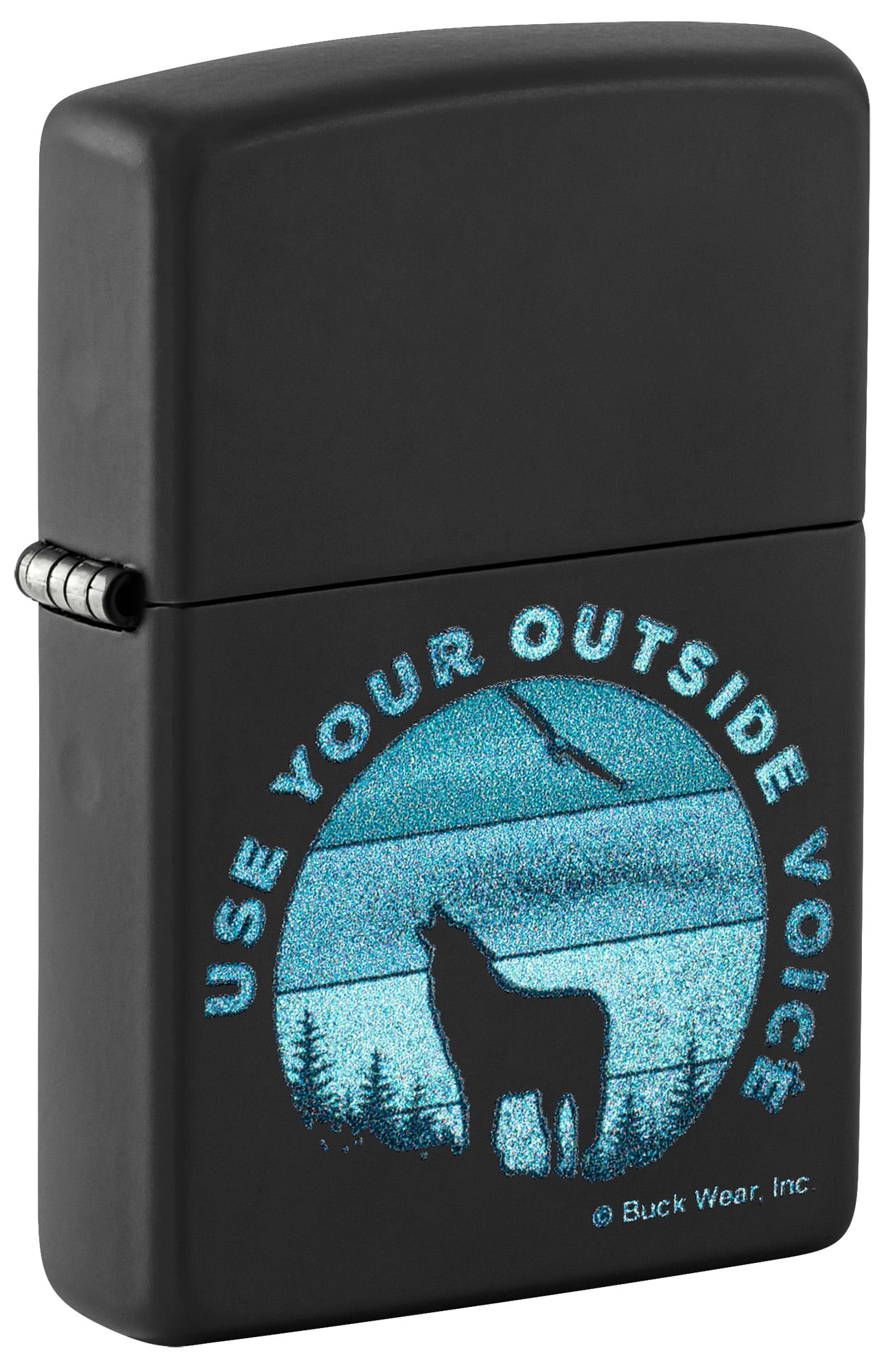 Zippo Buck Wear™ Use Your Outside Voice Design Black Matte Pocket Lighter - Walmart.com