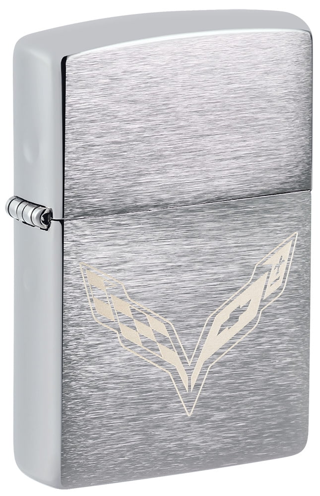 Zippo Chevrolet Corvette Logo Brushed Chrome Pocket Lighter - Walmart.com