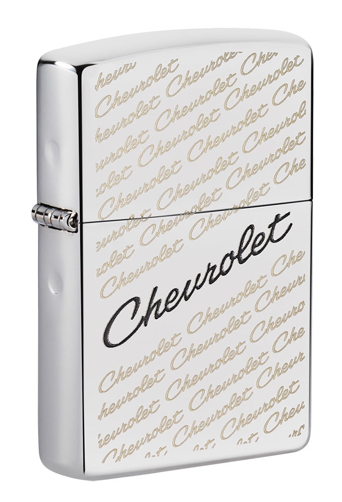 Zippo Chevrolet Script Logo High Polish Chrome Pocket Lighter - Walmart.com