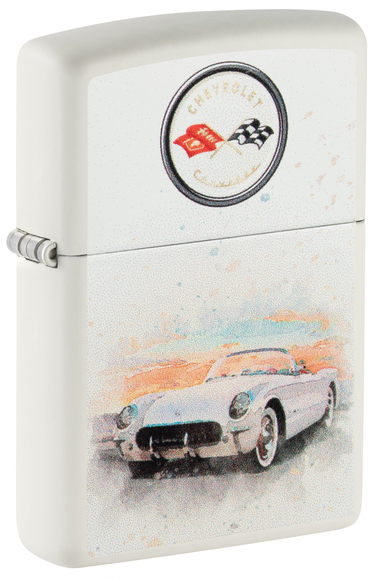 Zippo Chevy Vintage Corvette White Matte Pocket Lighter - Walmart.com