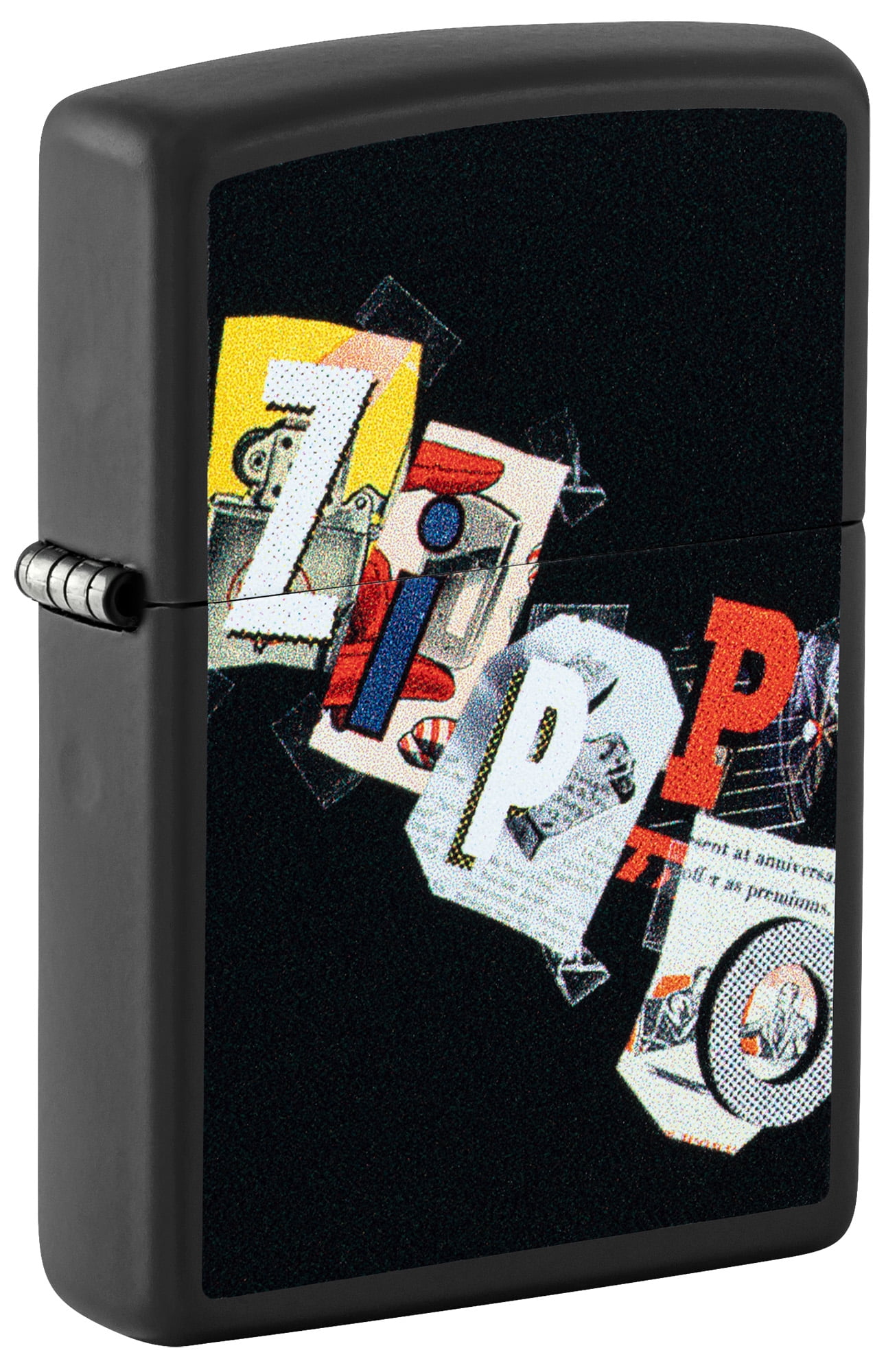 Zippo Cut and Paste Design Black Matte Pocket Lighter - Walmart.com