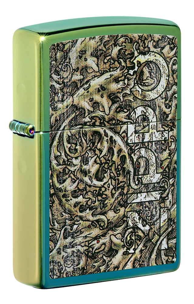 Zippo Distressed Filigree Design High Polish Teal Pocket Lighter ...