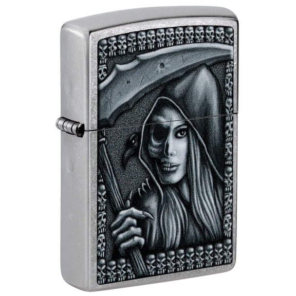 Zippo Windproof Satin Chrome Pocket Lighter with 3D Heart Design ...