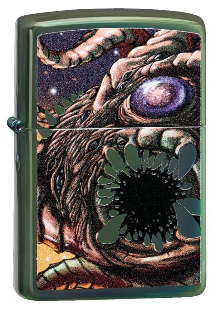 Zippo High Polish Green Apocalypse Monster Design Windproof Pocket ...