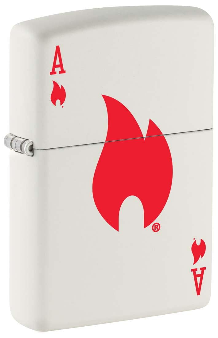 Zippo Lighter: Ace of Flames - White Matte 81342 - Walmart.com
