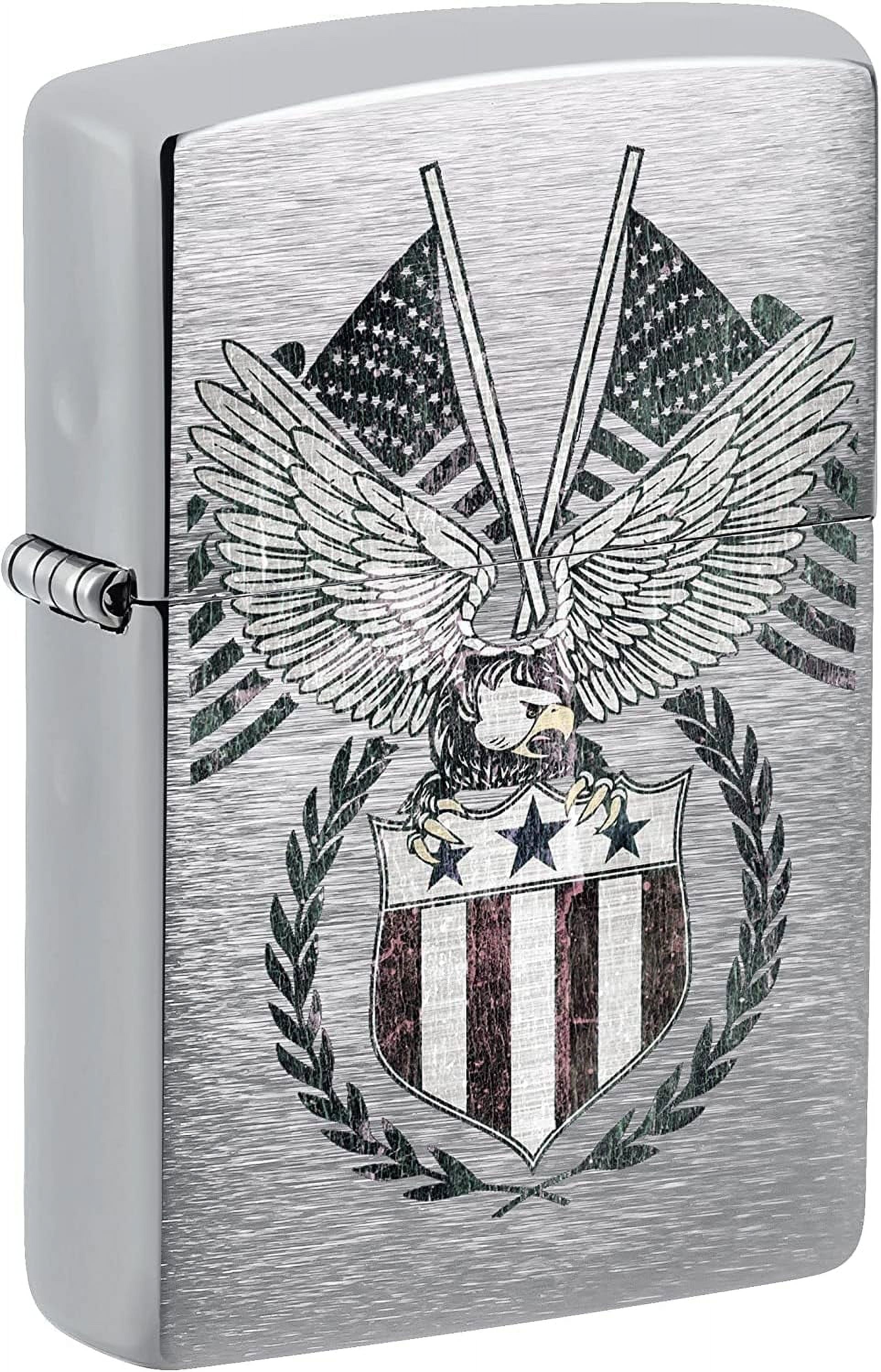 Zippo Lighter - American USA Flag Bald Eagles American Eagle Shield ...