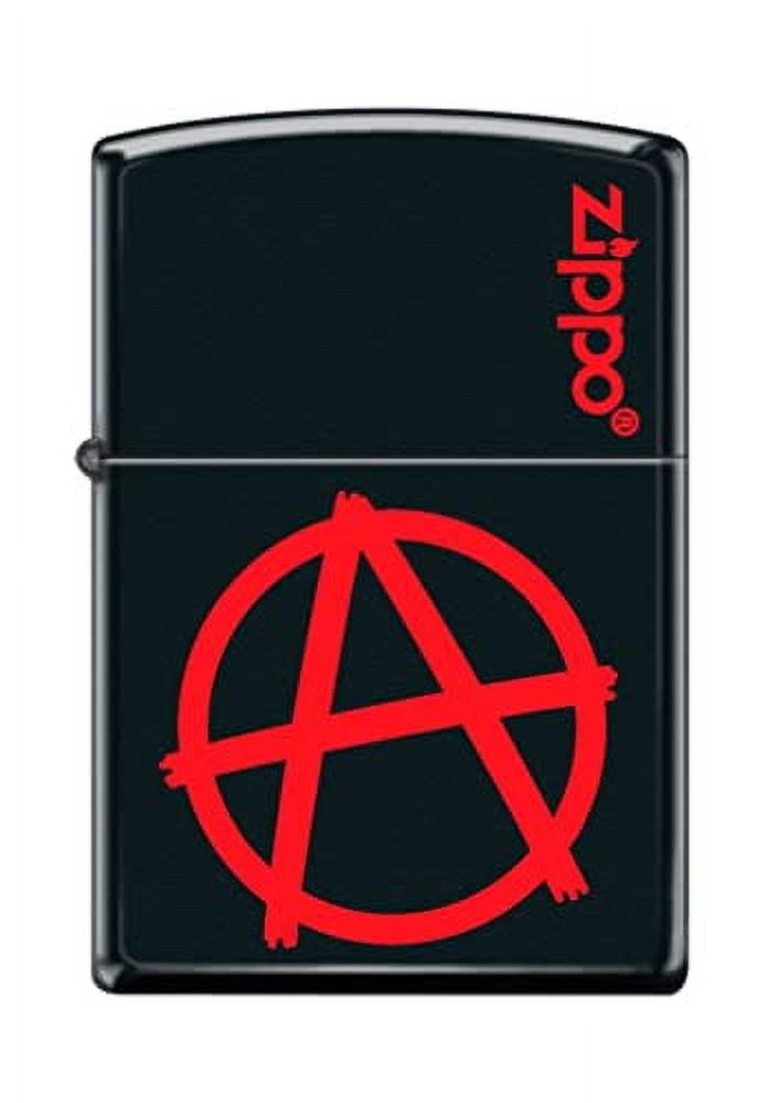 Zippo Lighter- Anarchy A Logo Design Black Matte Windproof Lighter #Z5221 - Walmart.com