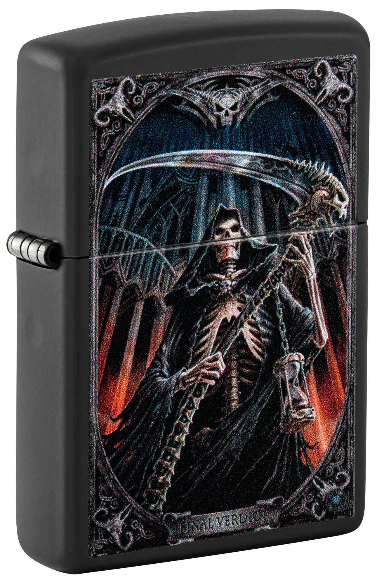 Zippo Lighter: Anne Stokes Skeleton Grim Reaper - Black Matte 81497 ...