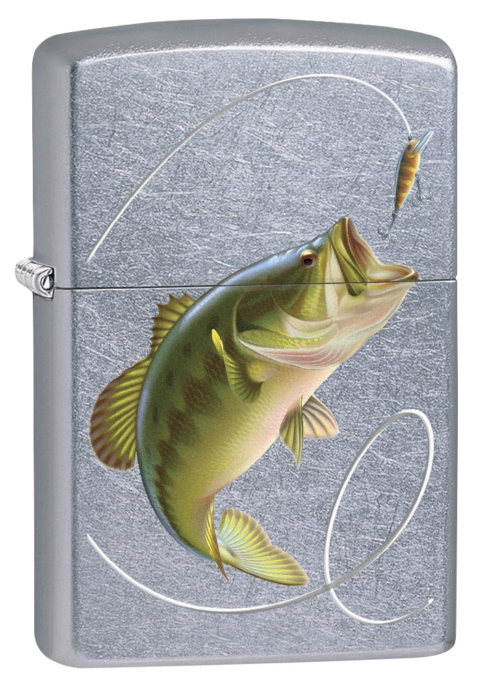 Zippo Lighter: Bass Fishing - Street Chrome - Walmart.com
