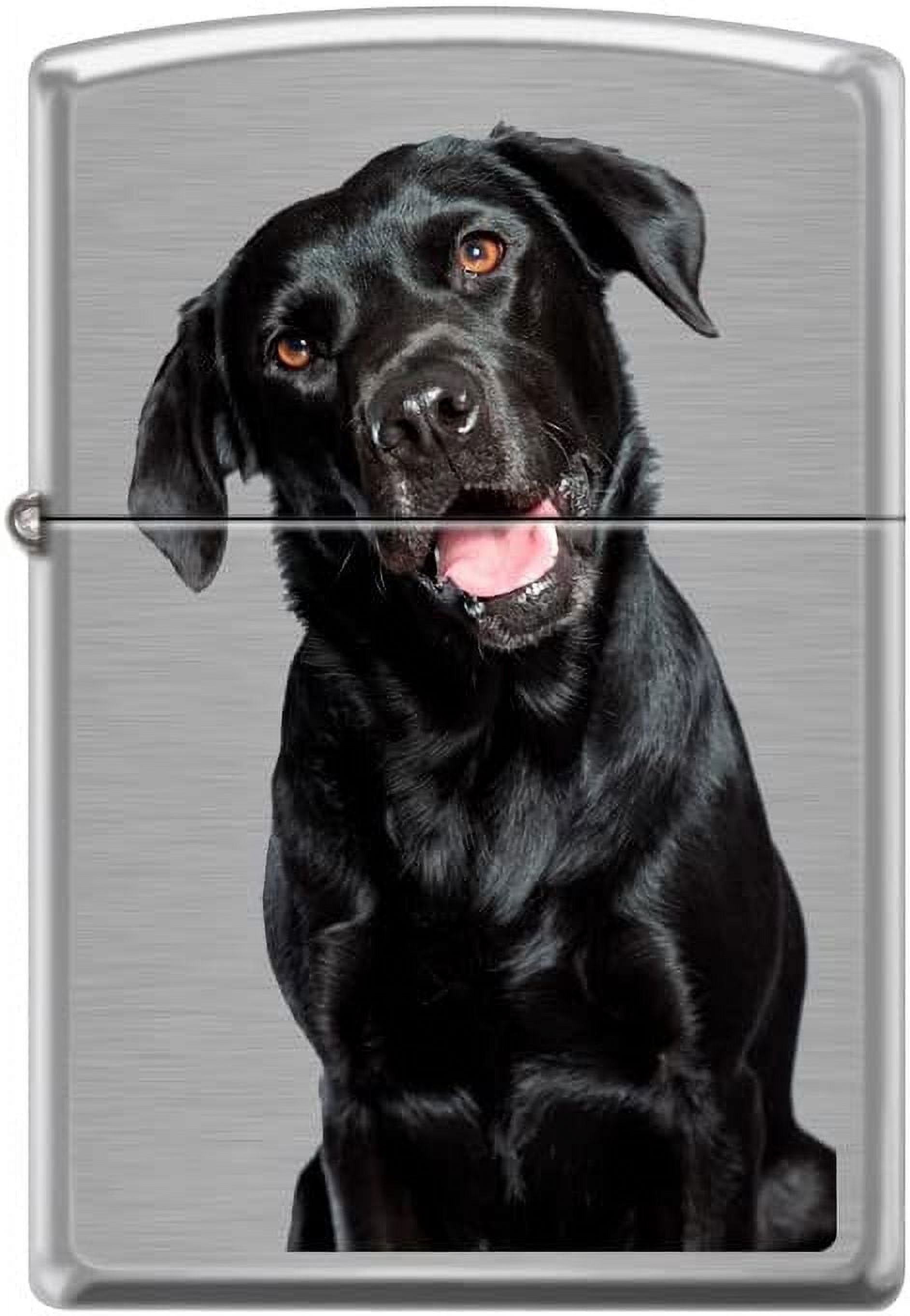 Zippo Lighter-Black Labrador Retriever Dog Brushed Chrome Lighter # ...