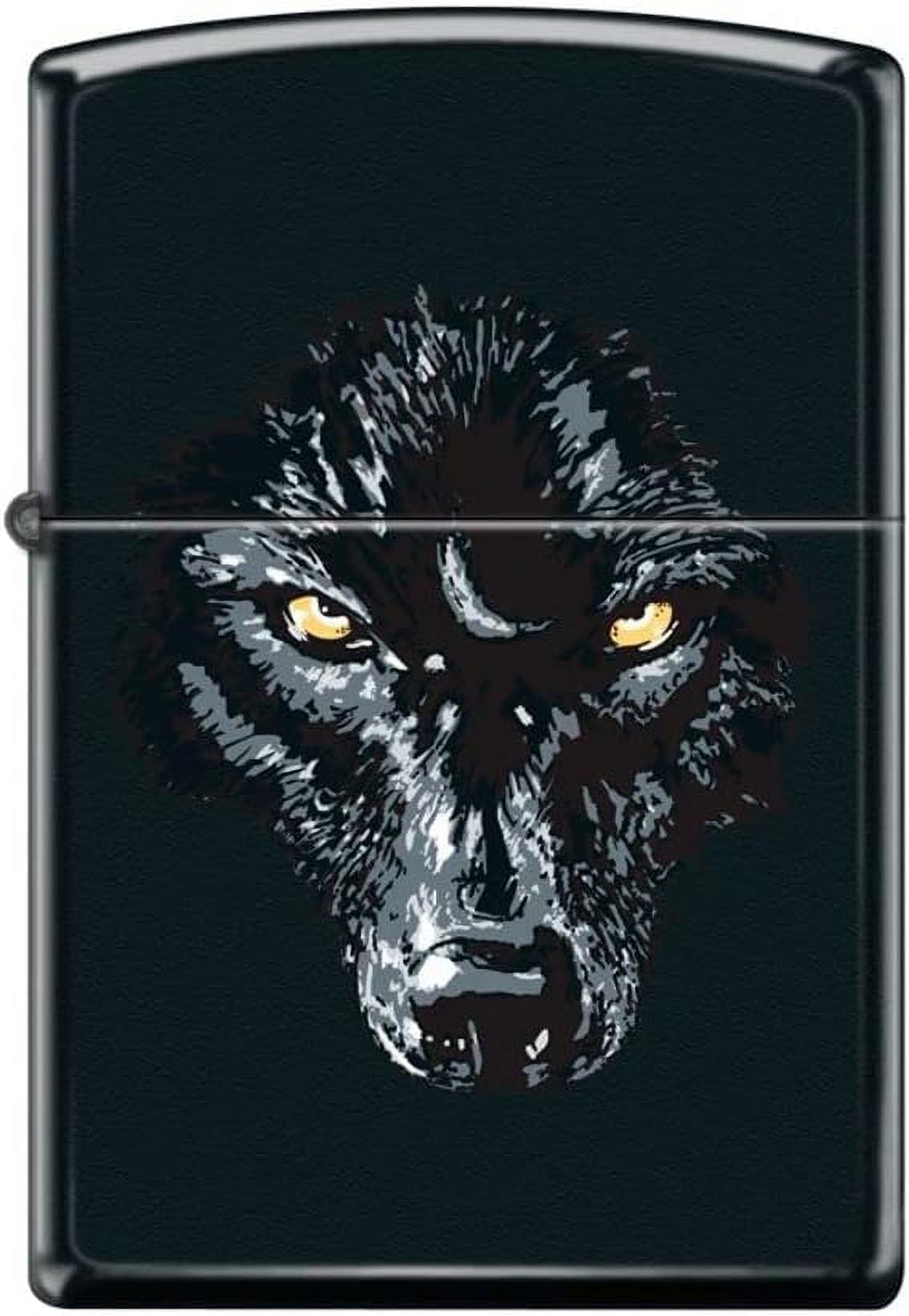 Zippo Lighter- Black Wolf Black Matte Windproof Lighter #Z5003 ...
