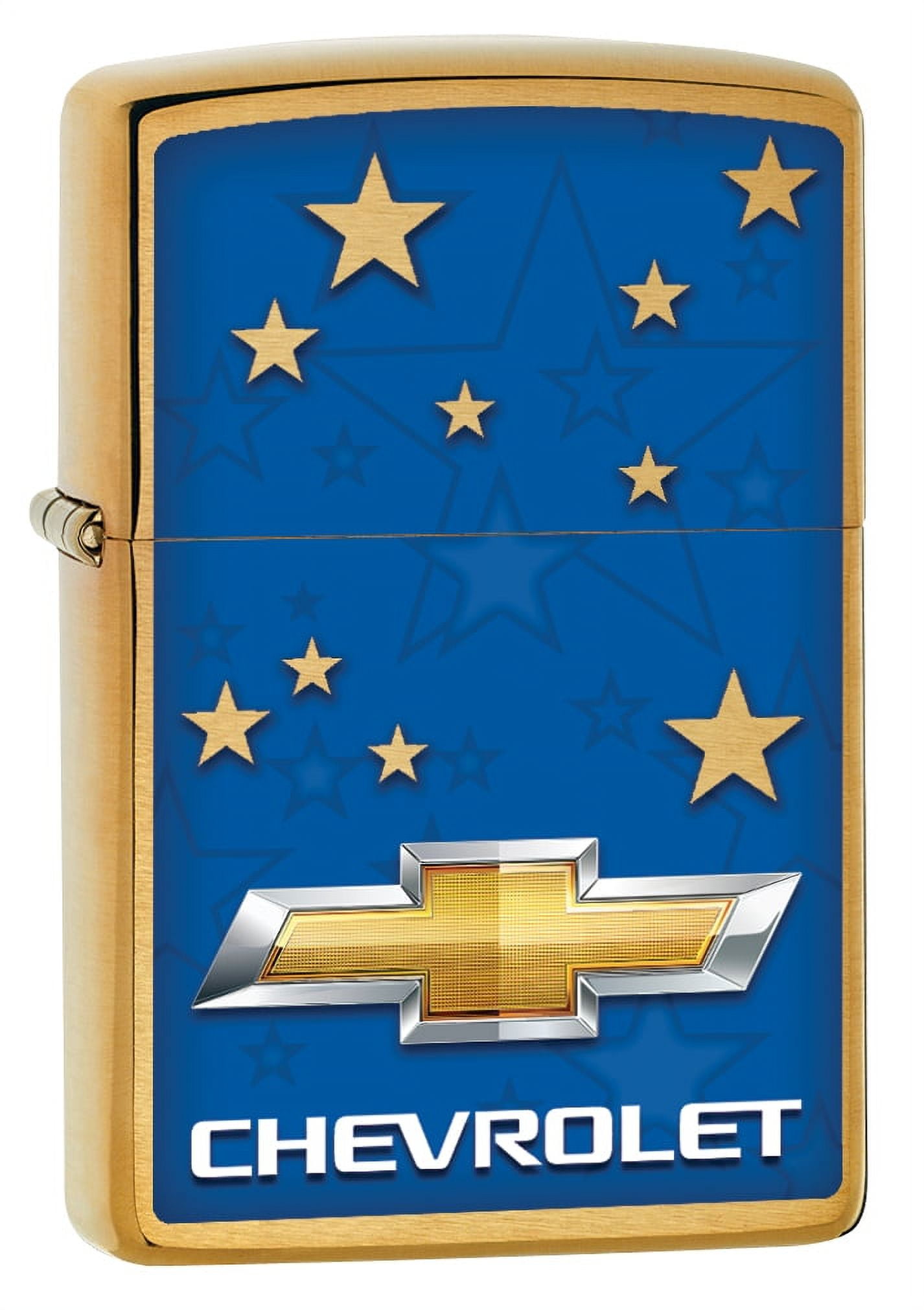 Zippo Lighter: Chevrolet Logo and Stars - Brushed Brass 80022 - Walmart.com
