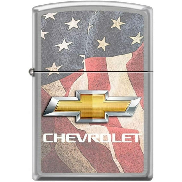 Zippo Lighter- Chevy Chevrolet American Flags USA Brushed Chrome Lighter #Z5028 - Walmart.com