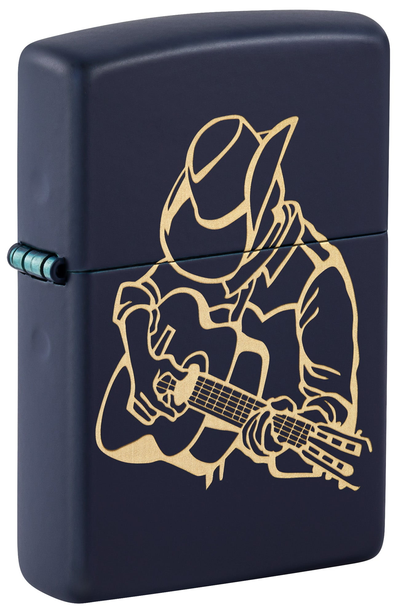 Zippo Lighter: Cowboy with Guitar, Engraved - Navy Matte 81586 ...