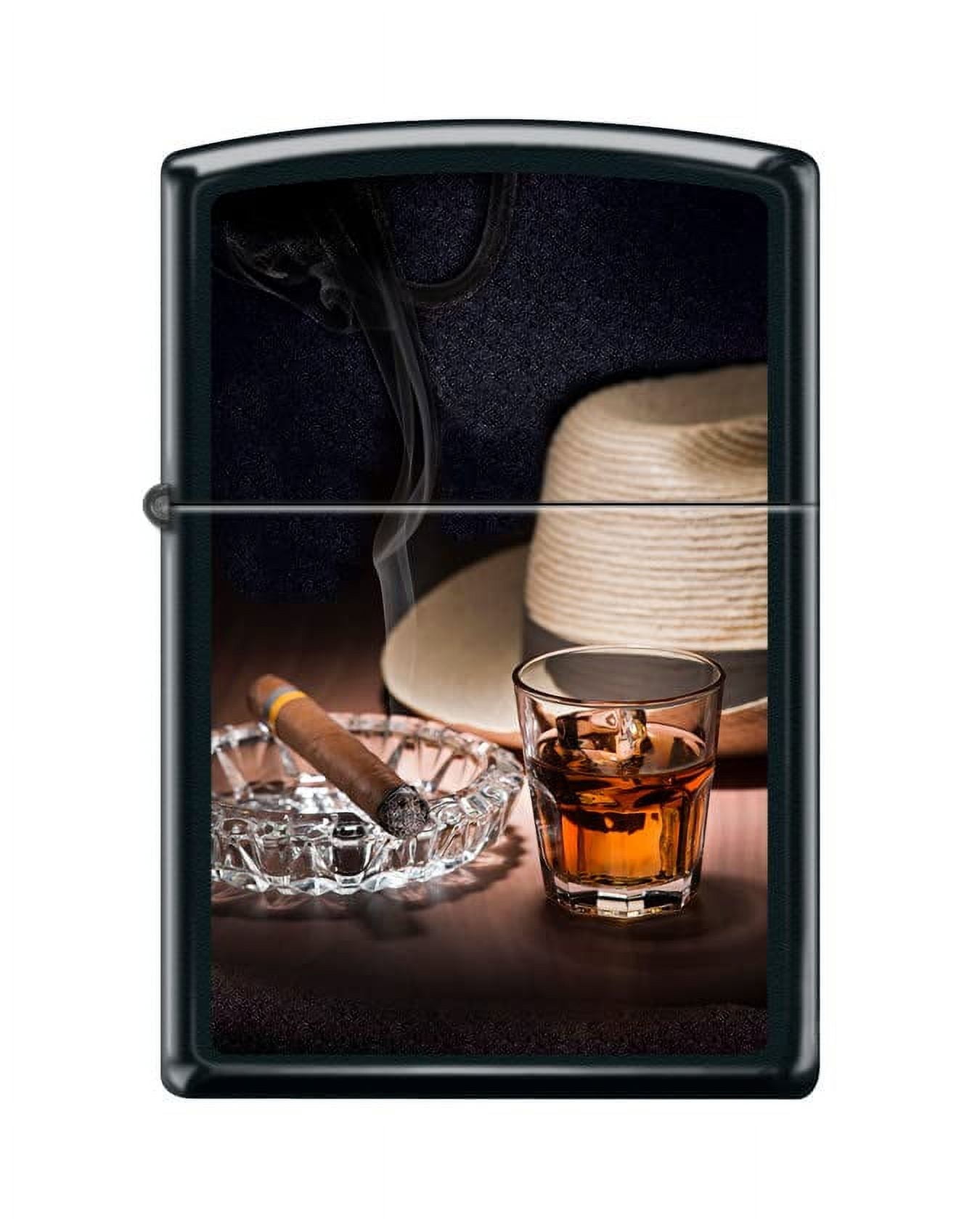 Zippo Lighter-Cuban Rum and Cigar Black Matte Windproof Lighter #Z5488 ...